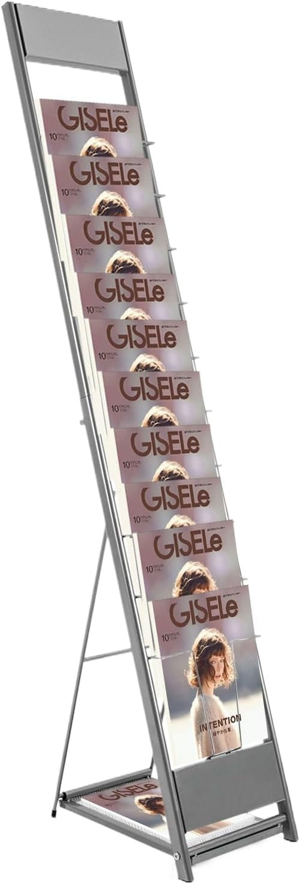 Brochure Display Stand Floor Standing Metal Literature Magazine Display ...