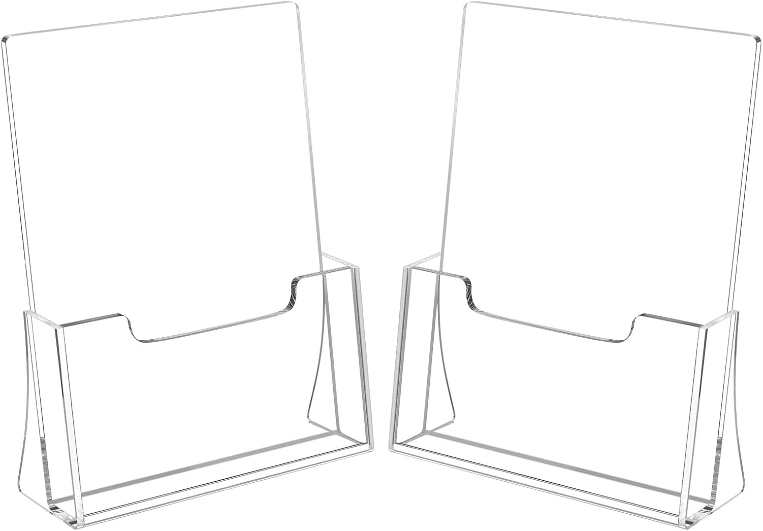 Brochure Holder 8.5 x 11 inches, Acrylic Flyer Holder with 2 Pack ...