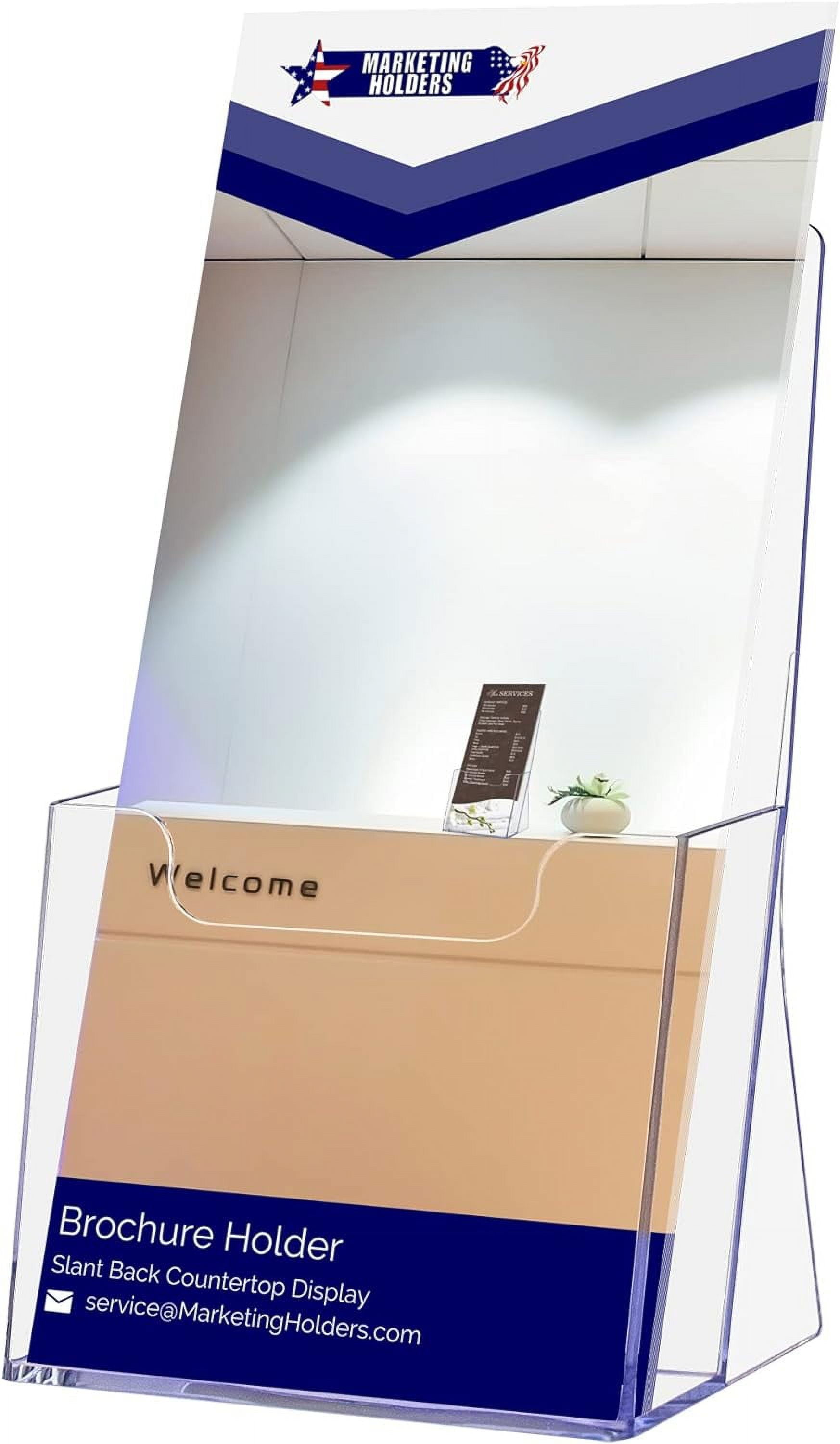 Brochure Holder Counter Desk Table Display Holds Pamphlets Flyers ...