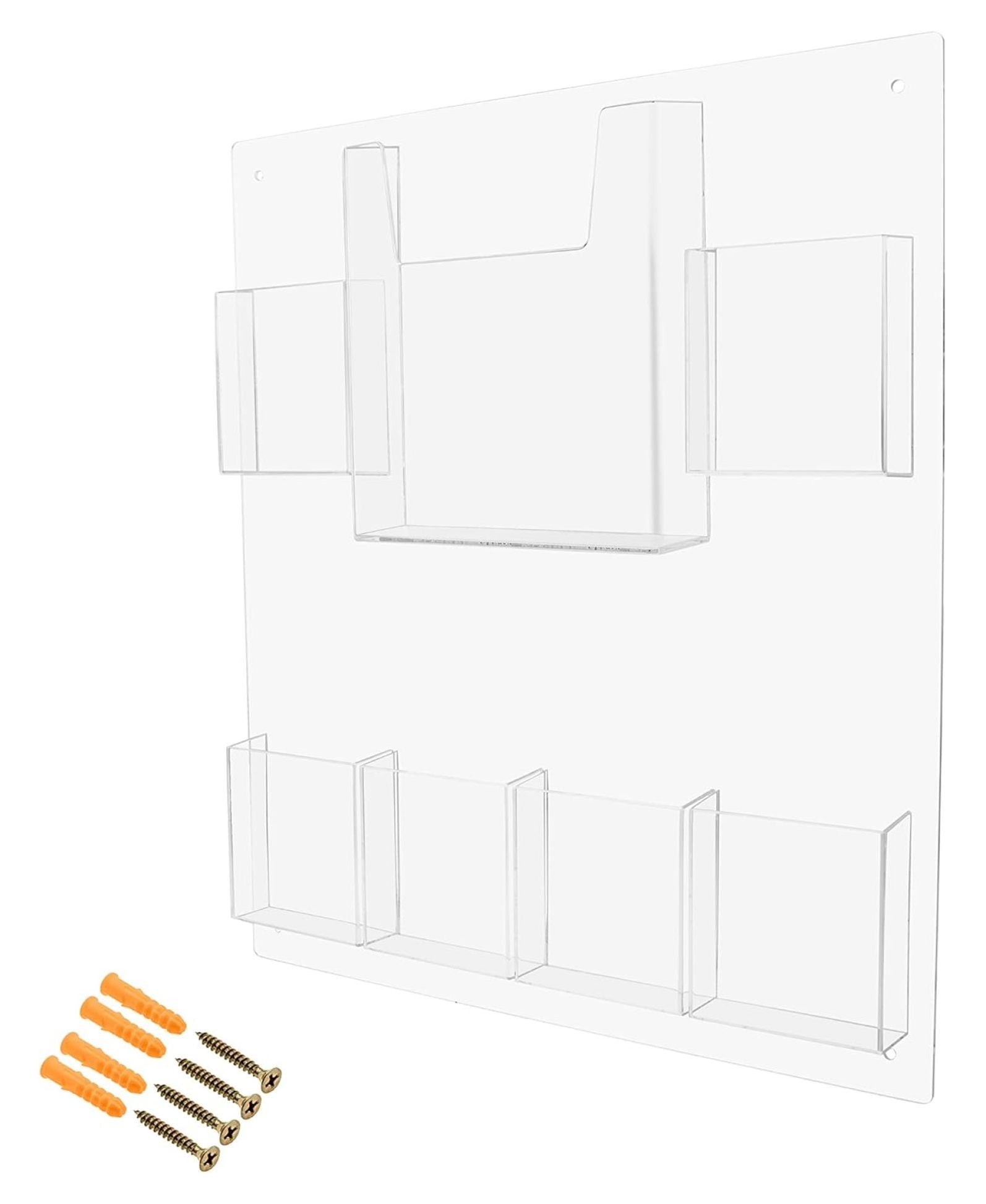 Brochure Holder Magazine Display 7 Pocket Wall Mount Multi Slots for ...