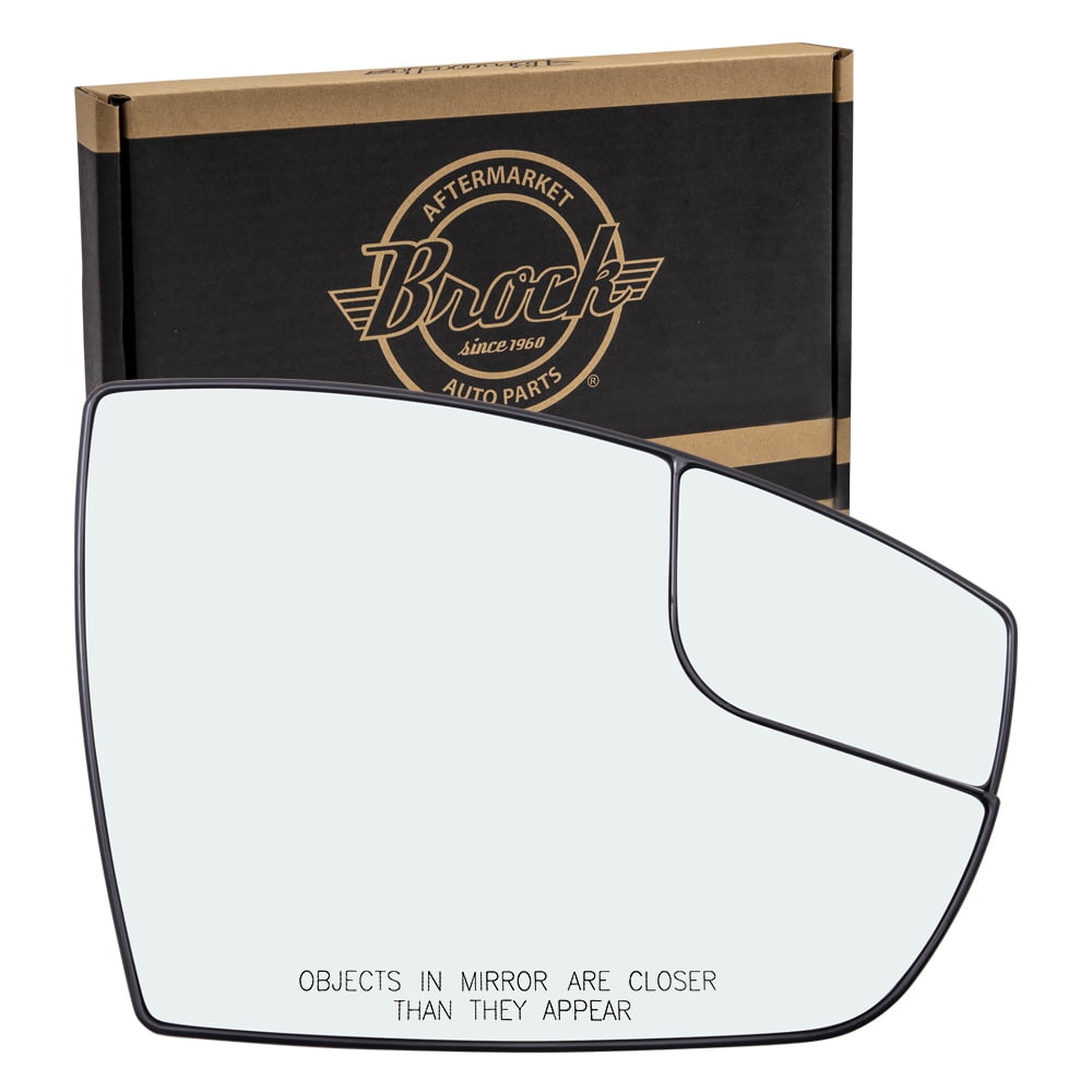 Brock Aftermarket Replacement Part Passenger Side Mirror Glass and Base with Spotter Glass ...