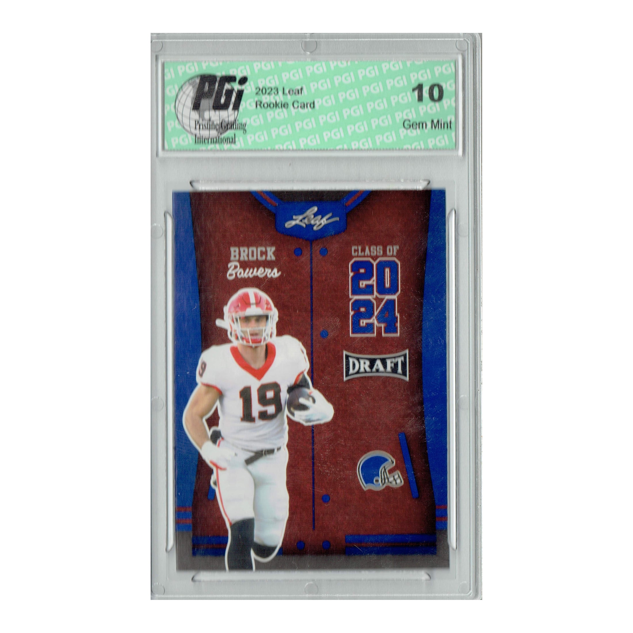 Brock Bowers 2023 Leaf Football #76 Blue SP Class of 2024 Rookie Card ...