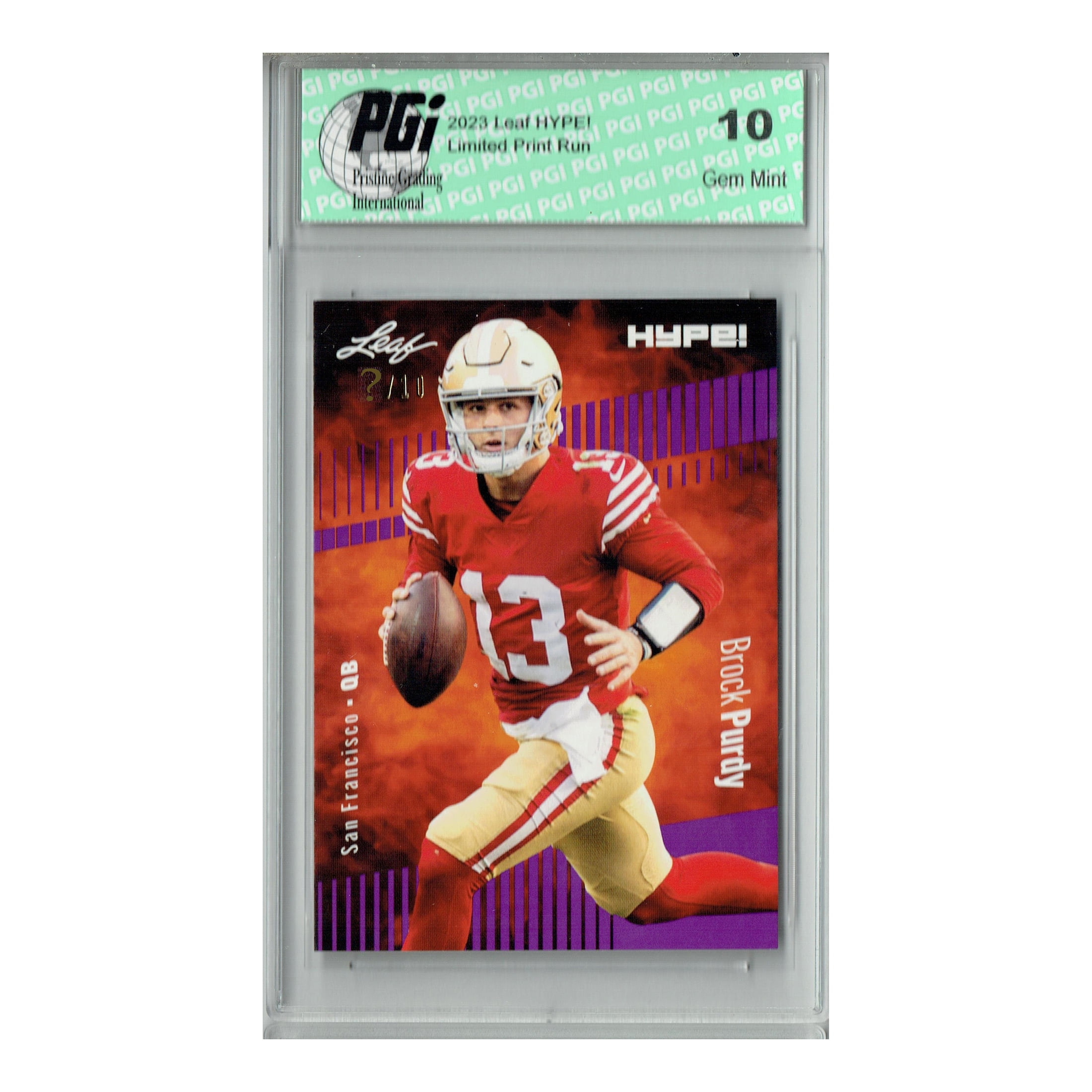Brock Purdy 2023 Leaf HYPE! #105 Purple SP, Just 10 Made Rare Trading ...