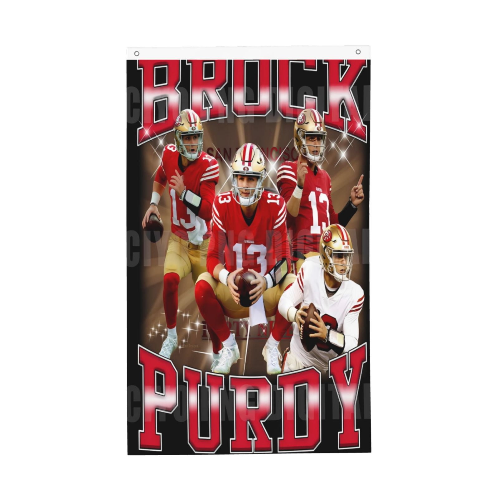 Brock Purdy Player Flags American Football Double-Sided Cheering Flags ...