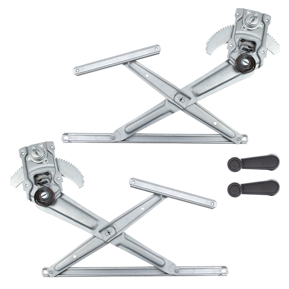 Brock Replacement 4 Pc Set Manual Window Regulators & Black Plastic ...