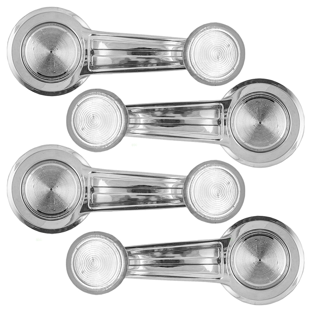 Brock Replacement 4 Piece Set Manual Window Crank Handles Chrome w ...