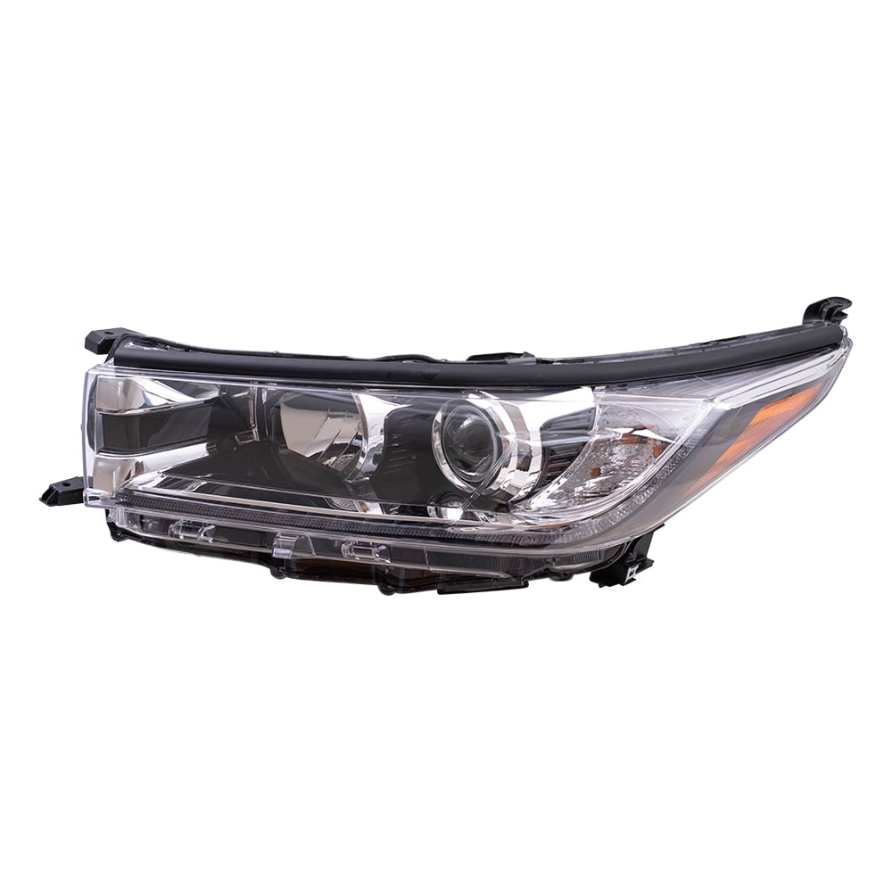 Brock Headlight for 2017-2018 Highlander LED DRL Smoked Chrome Accent ...