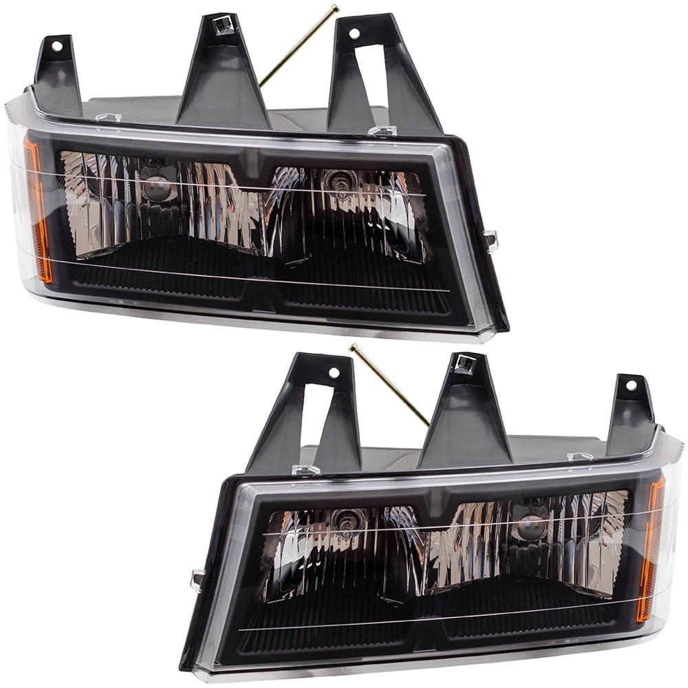 Brock Replacement Driver and Passenger Set Headlights with Black Bezels ...