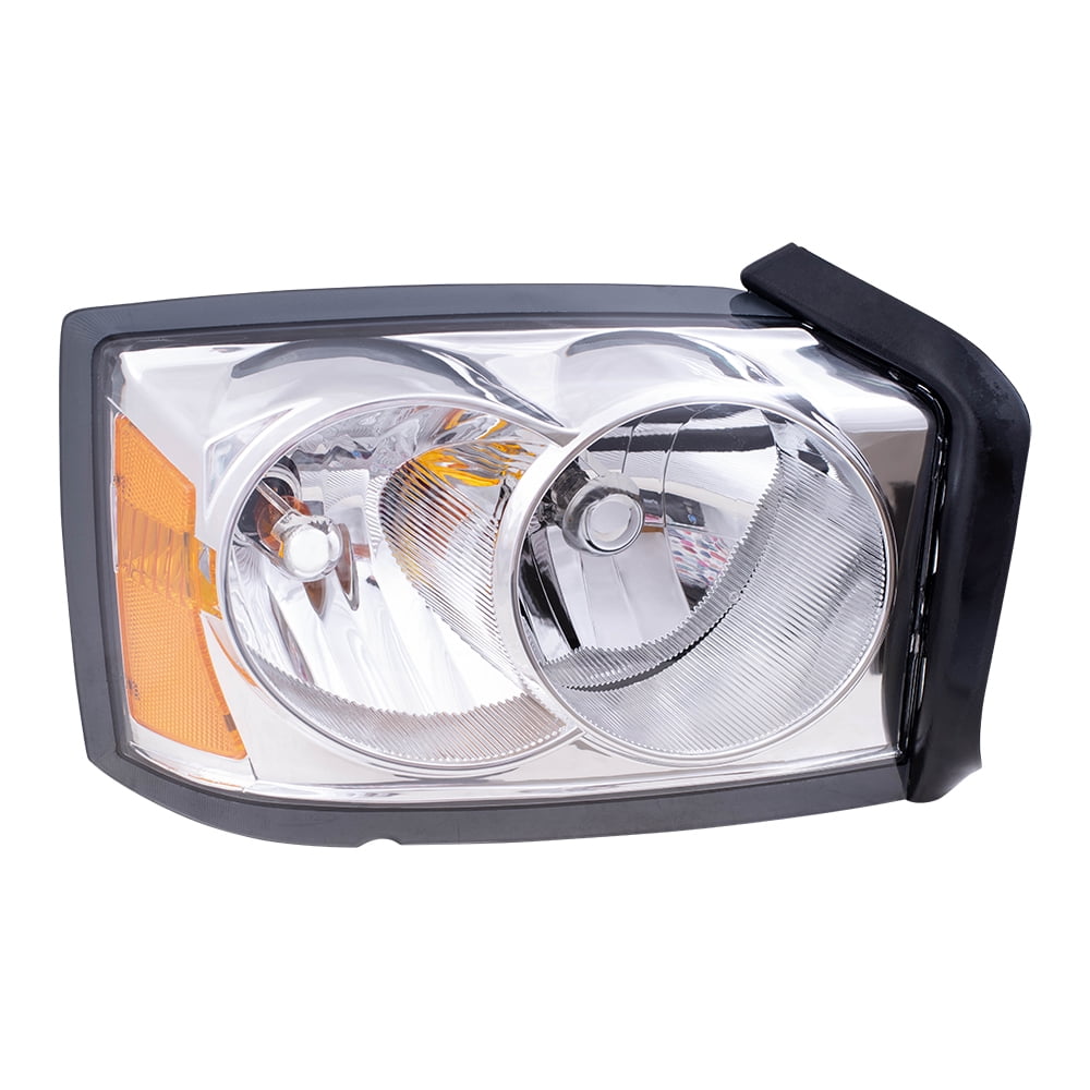 Brock Replacement Passenger Headlight with Chrome Bezel Compatible with ...