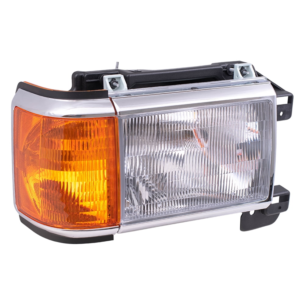 Headlight for 1987-1991 Bronco w/ Park Lamp Chrome Trim 1987-1991 F-150 ...