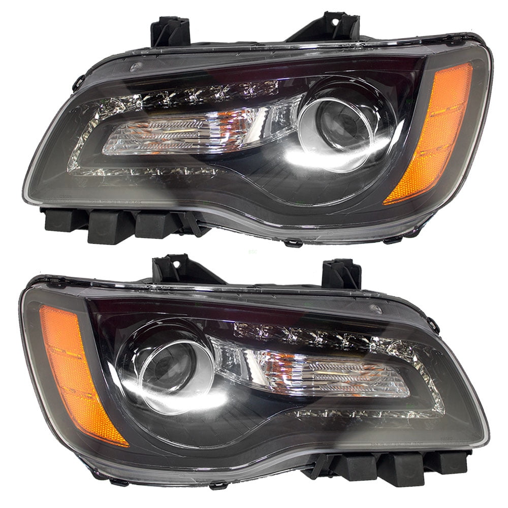 Brock Headlight for 2012-2014 300 w/ Black Bezel Set 68085417AF ...