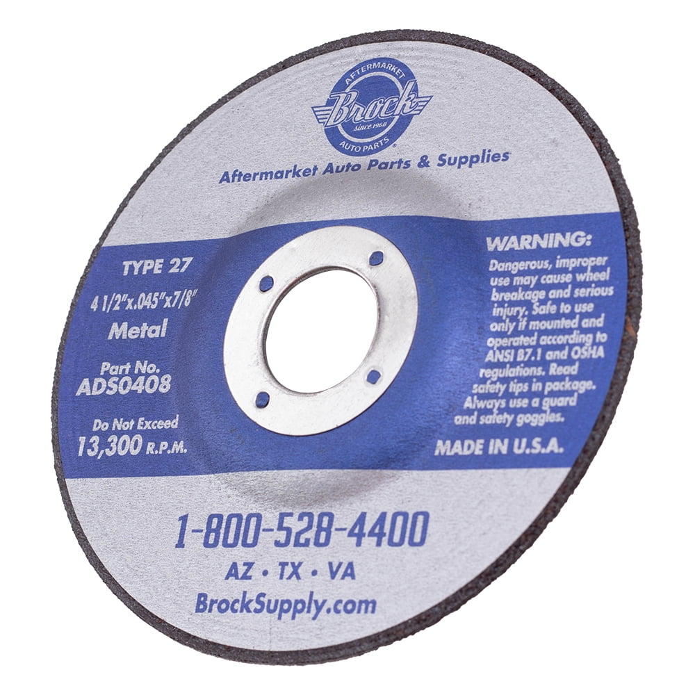 Brock Set 25 Pack 4 1/2" Cutting Hard Iron Metal Grit Cut Off Wheel ...