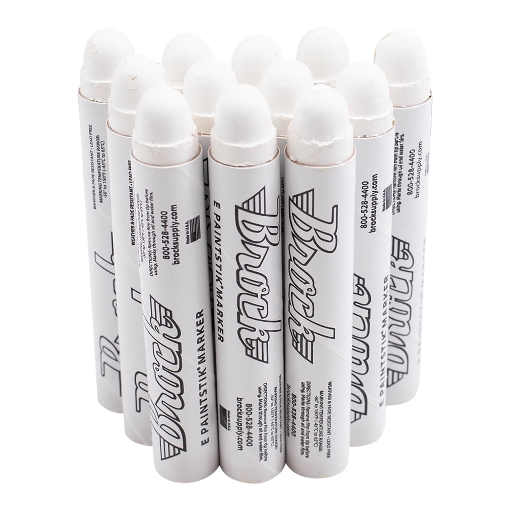 Brock White E Paintstiks - High Intensity Solid Paint Marking Crayon ...