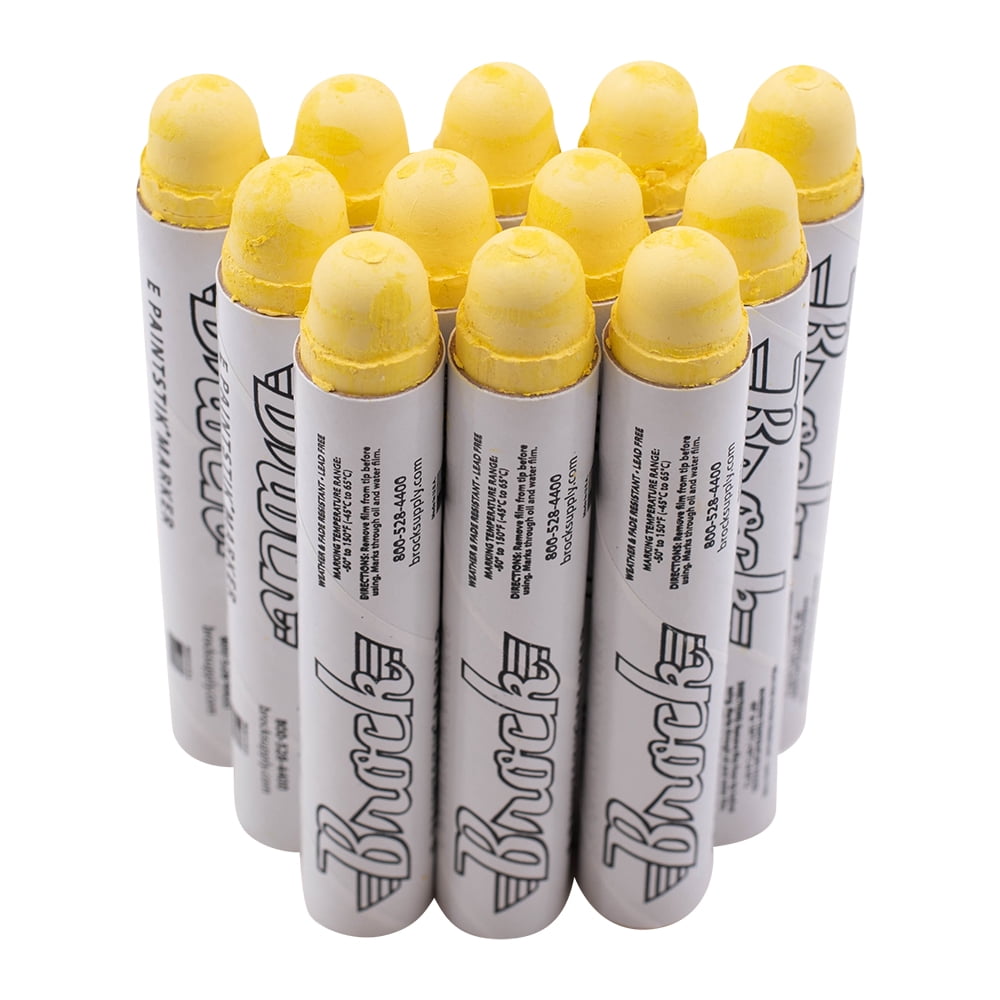 Brock Yellow E Paintstiks - High Intensity Solid Paint Marking Crayon ...