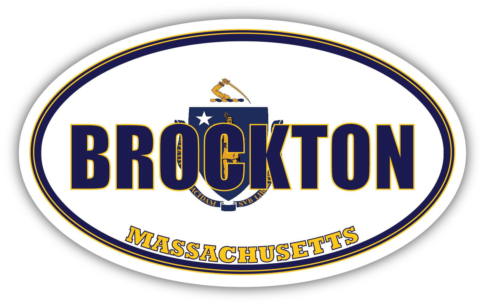 Brockton City Massachusetts State Flag | MA Flag Plymouth County Oval ...