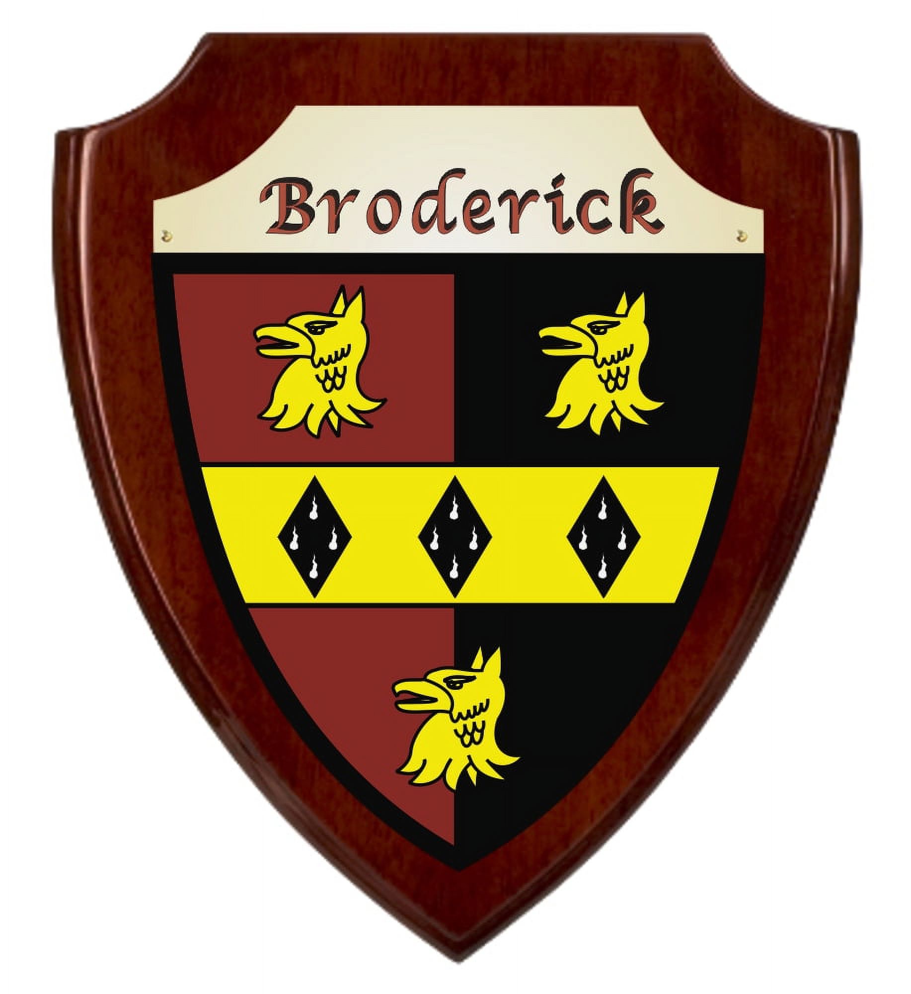 Broderick Irish Coat of Arms Shield Plaque - Rosewood Finish - Walmart.com