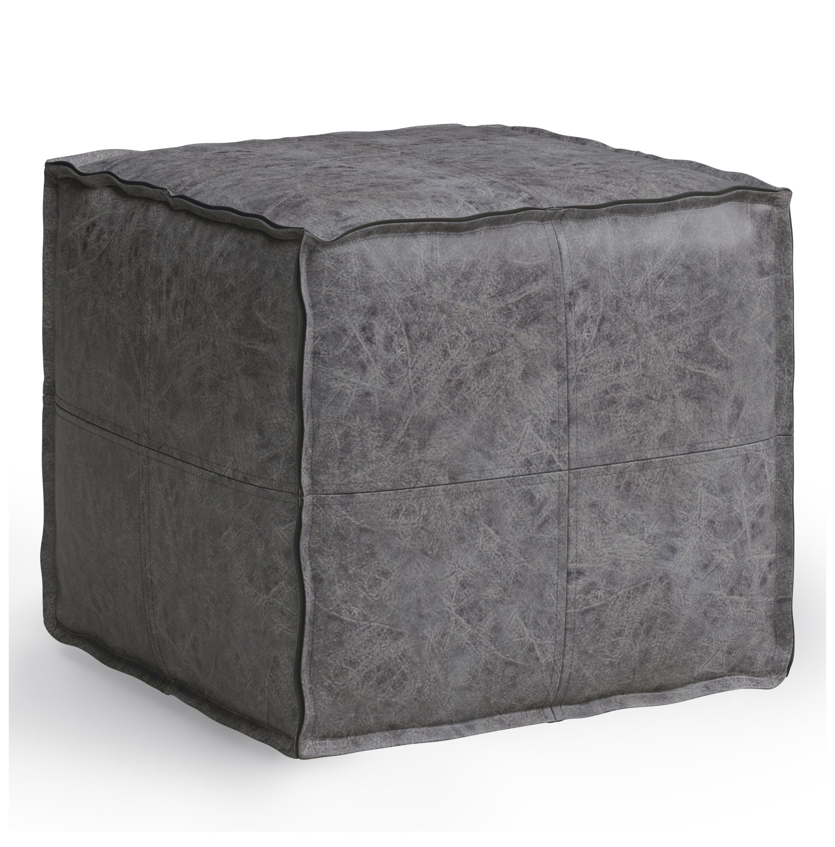 Brody - Square Pouf - Distressed Black - Walmart.com