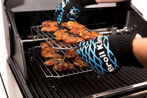 Broil King 60974 Barbecue Grill Mitt, Black and Blue - Walmart.com