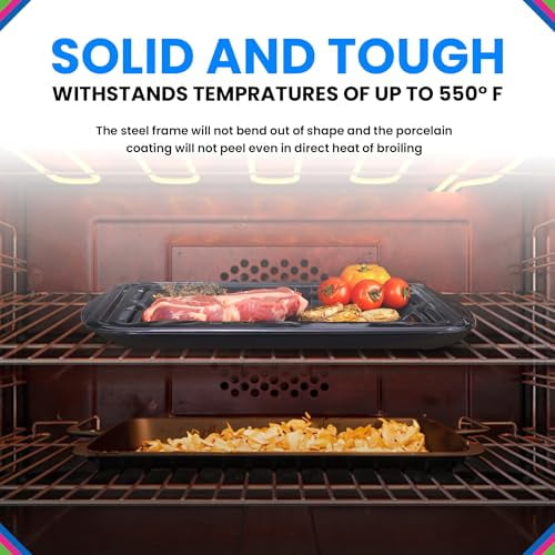 Broiler Pan for Oven Nonstick Porcelain Coated - 16.75” x 13” Whirlpool ...