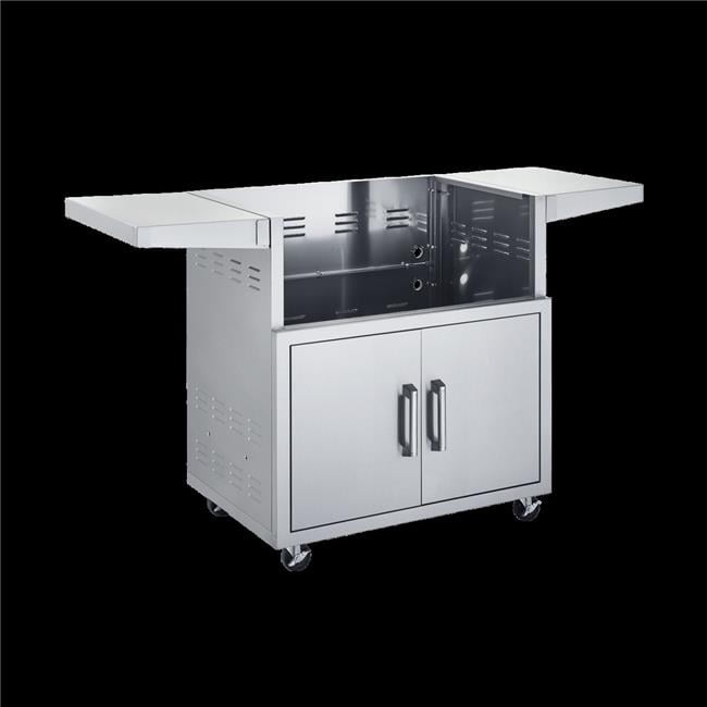 Broilmaster BSACT34 34" SS Cart w/2 Doors and 2 Fold-Down Side Shelves ...