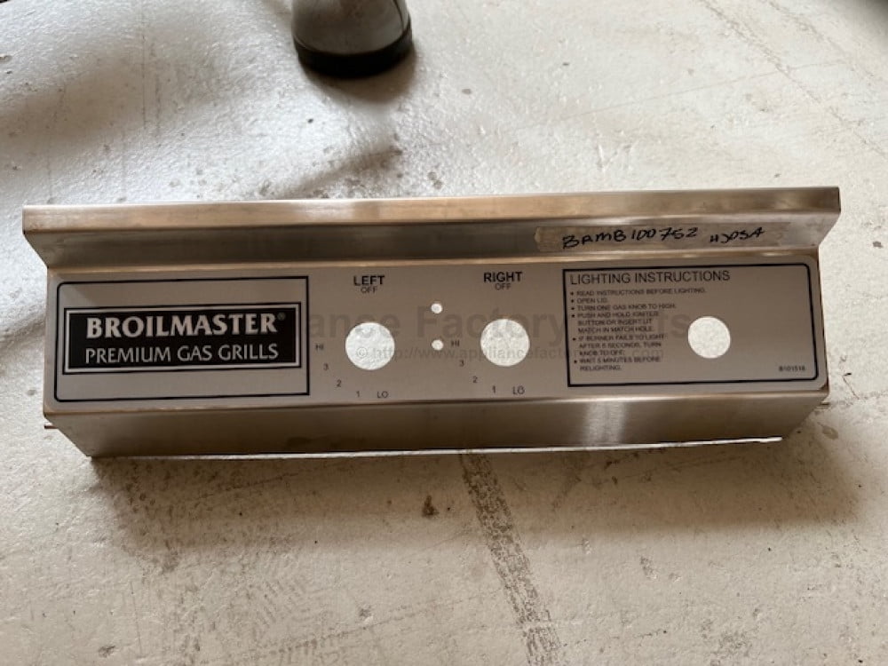 Broilmaster Control Panel and Label Assy Stainless B100752 - Walmart.com