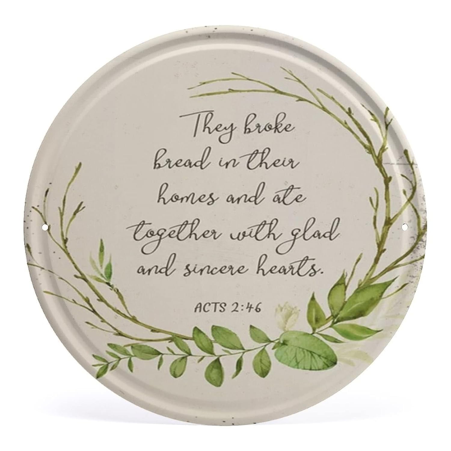 They Broke Bread In Their Homes Printable Acts 2:46 Greenery Scripture bible verse decor wreath ...