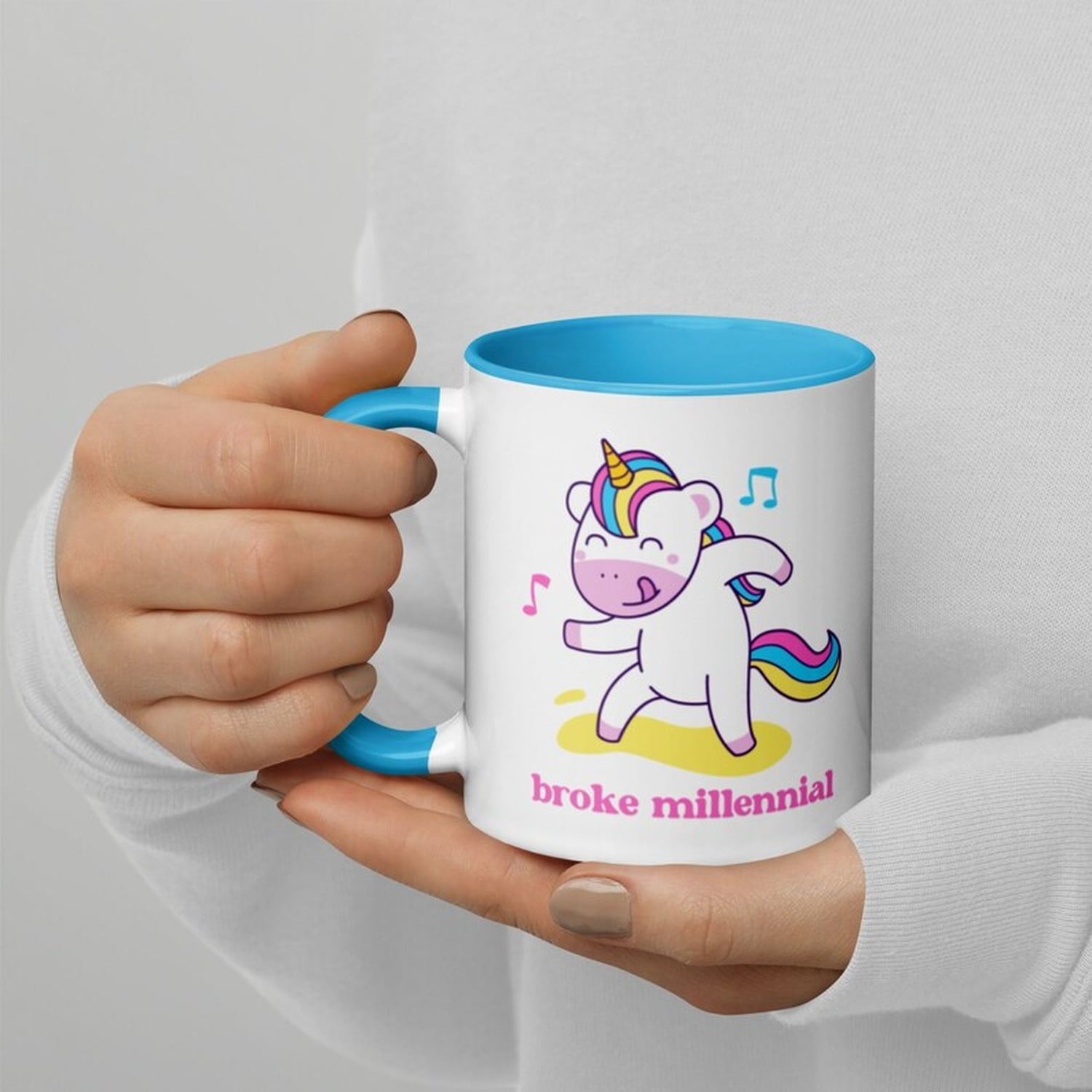 Broke Millennial Cute KawaI1I Unicorn 11 oz Ceramic Coffee Tea Mug ...