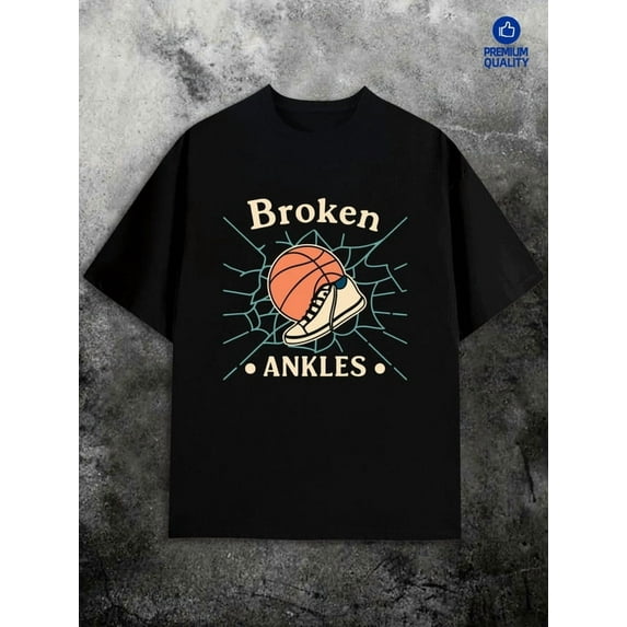 Broken Ankles Tee mens Exercise 180G 100% Cotton black Running ...