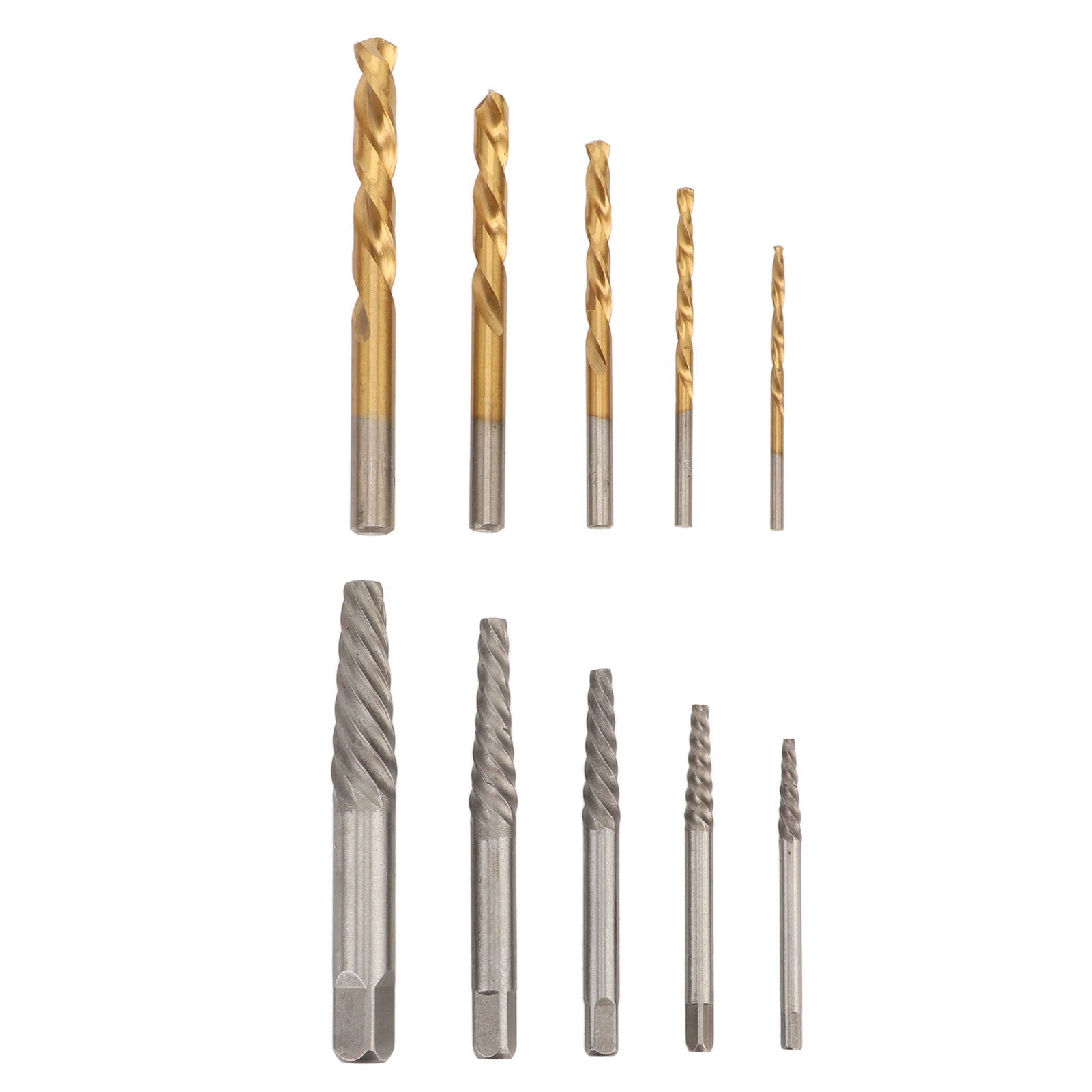 10 Pcs Screw Extractor Drill Bit Set High Speed Steel Broken Bolt ...
