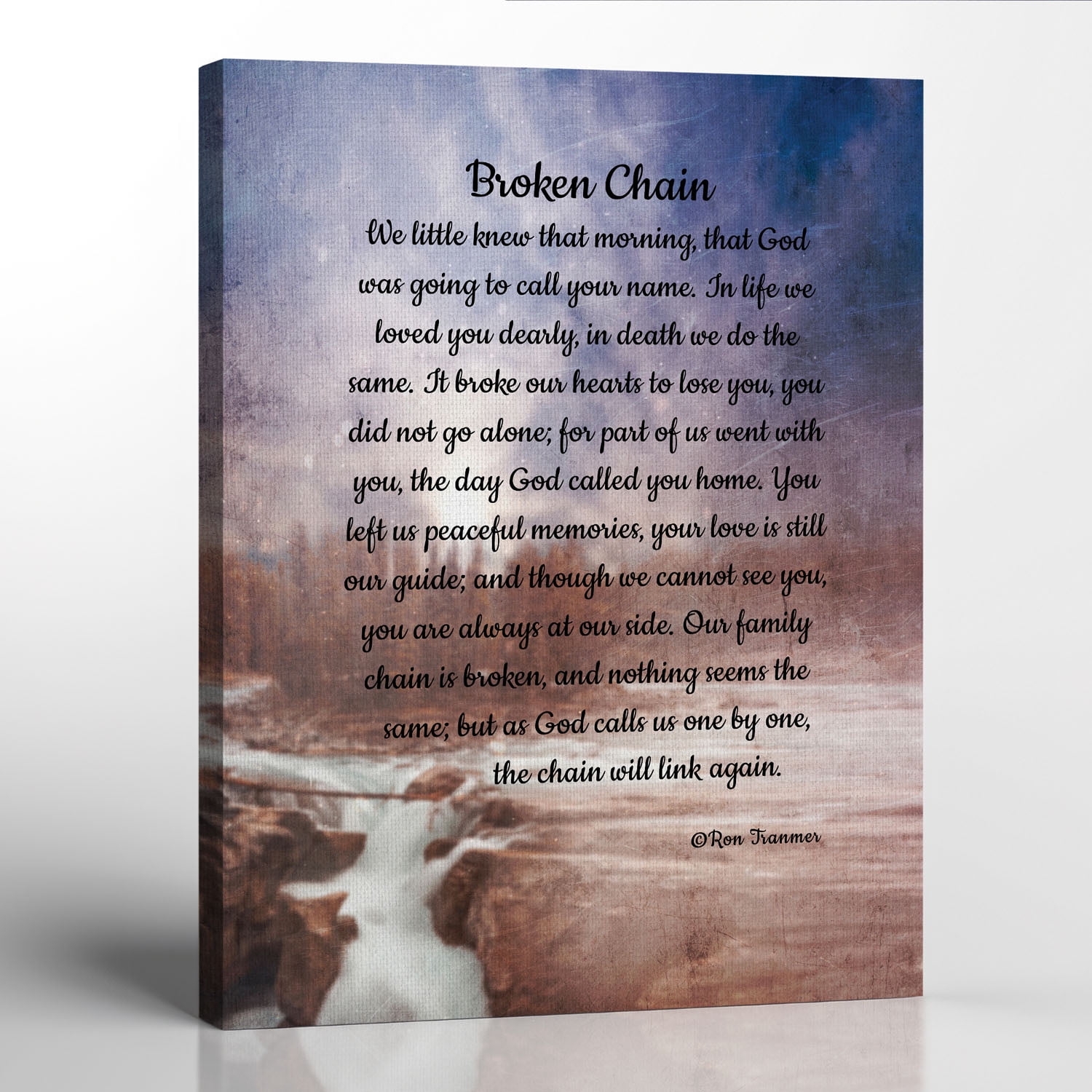 Broken Chain Printed Canvas, Sympathy Gifts for Loss of Loved One ...
