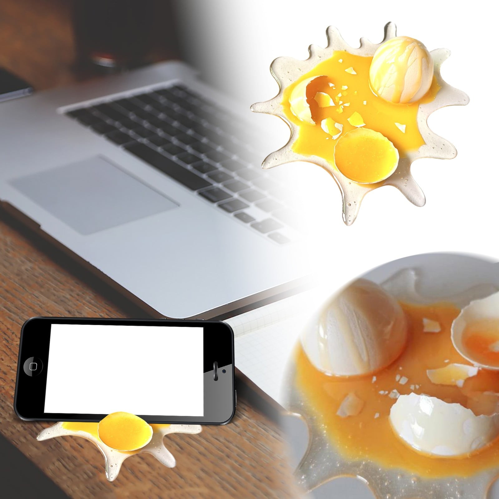 Broken Egg Phone Stand Prank Toy Resin Material For Desks Parties ...