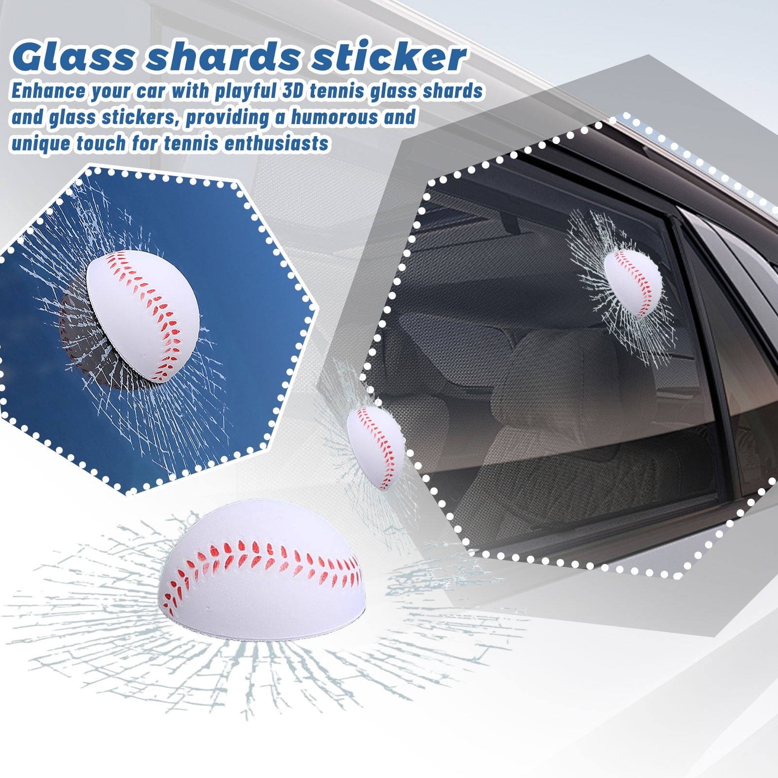 Broken Glass Decal, 3D Prank Tricky Broken Glass Sticker, Funny ...