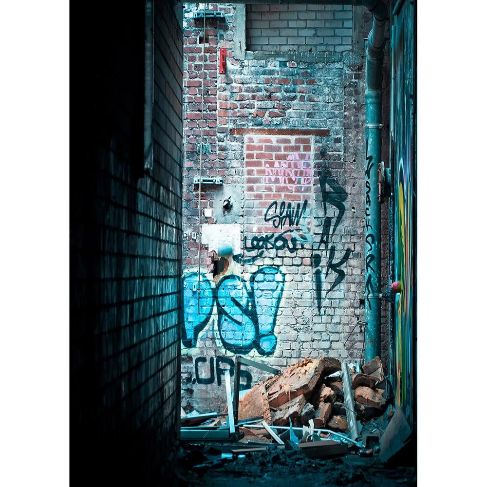 Broken Graffiti Wall Pipe Photo Background Computer Printed Backdrops ...