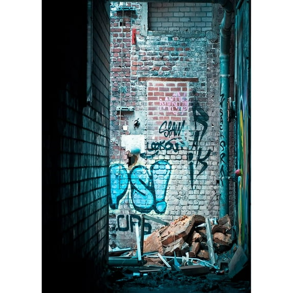 Broken Graffiti Wall Pipe Photo Background Computer Printed Backdrops ...