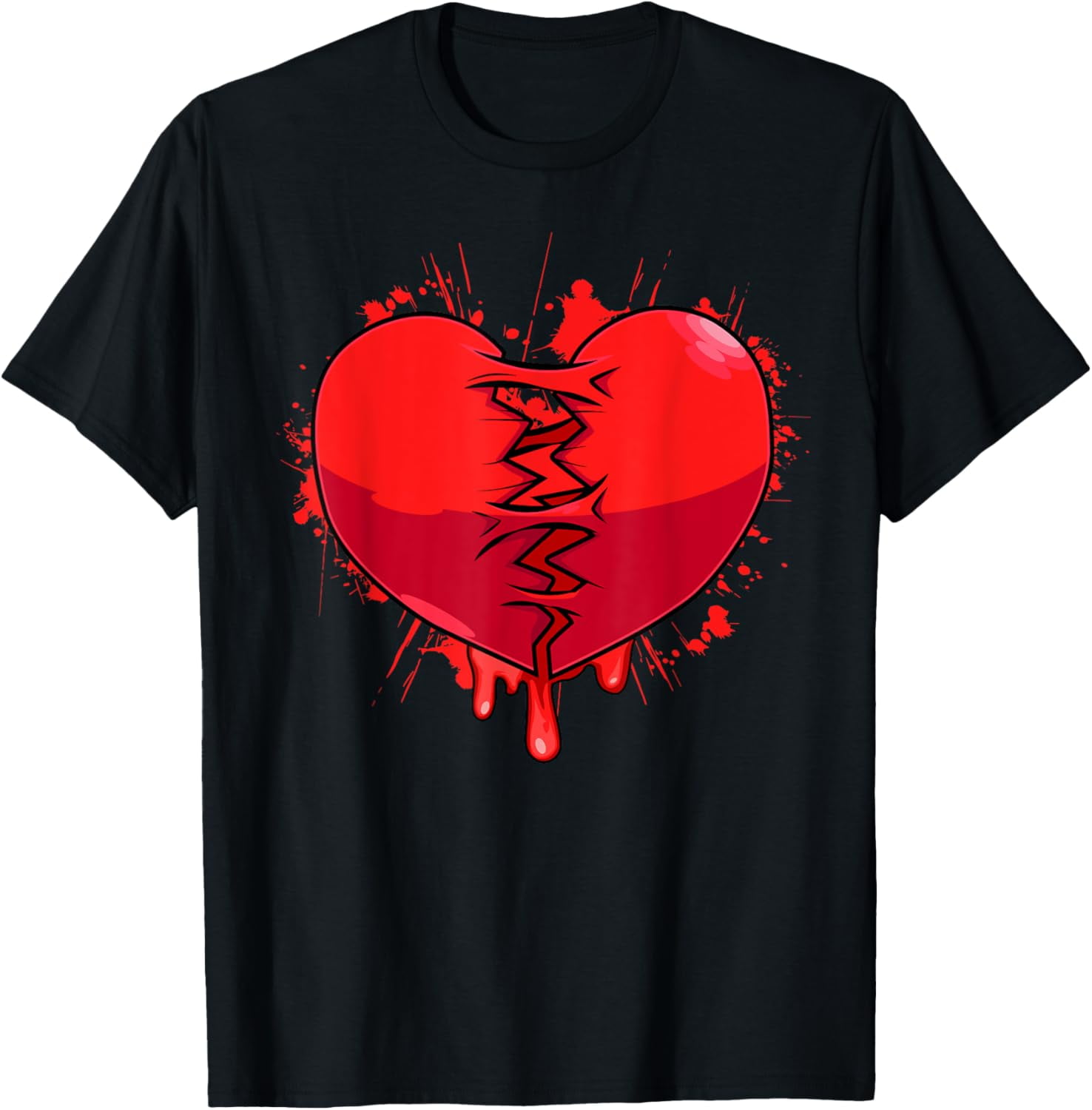 Broken Heart Heartbroken Sad Valentine Break-up Divorce T-Shirt ...