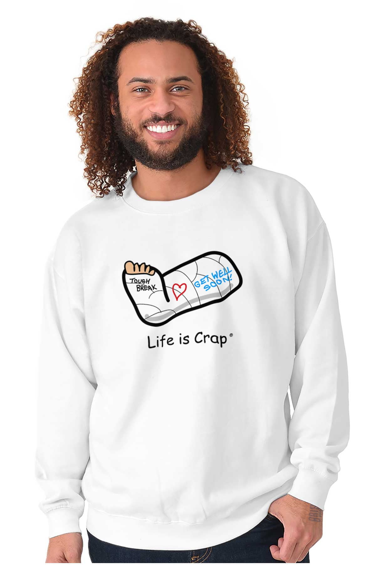 Broken Leg Foot Get Well Soon Novelty Unisex Plus Size Sweatshirt ...