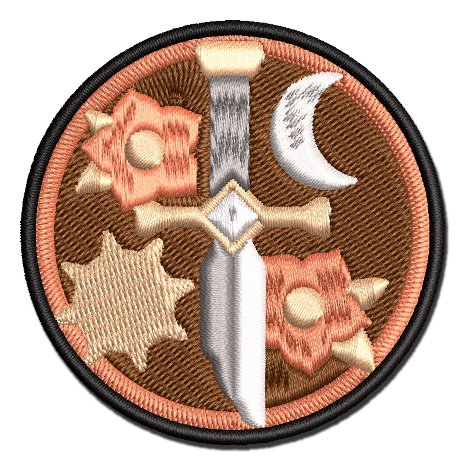 Broken Magical Sword Applique Multi-Color Embroidered Hook & Loop Patch ...