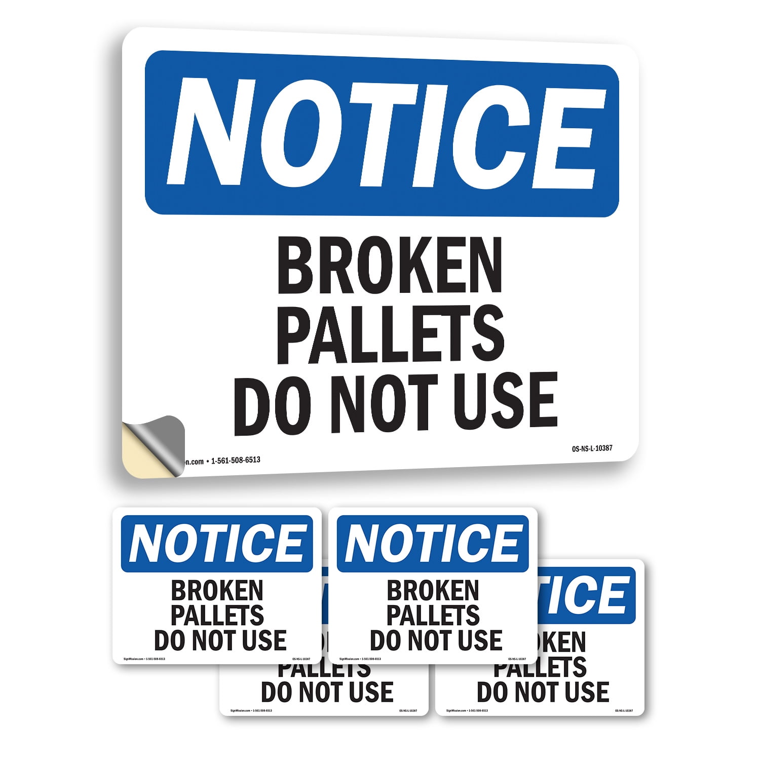 Broken Pallets Do Not Use OSHA Notice Vinyl Decal Label 18 Inch x 12 ...