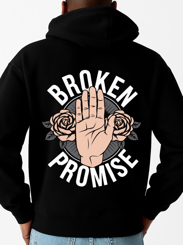 Broken Promise funny hoodies rose mens sweater hoodie black Winter wear ...