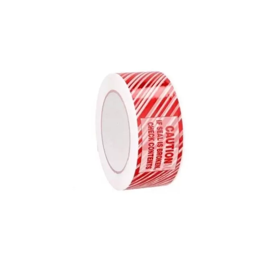 PSBM White/Red Striped Security Tape-Caution Printed, 1.88 Inch x 110 ...