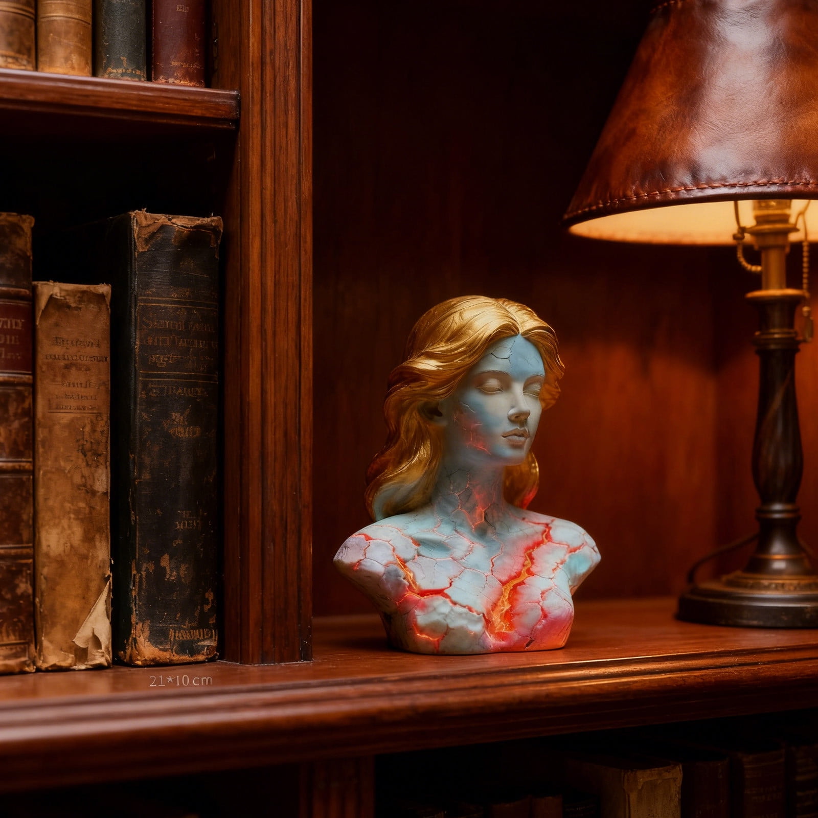 Broken Soul Fiery Girl Resin Statue with LED Light, Gothic Home Decor ...