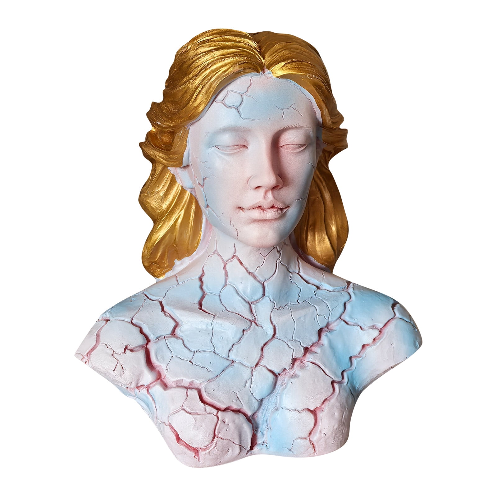 Broken Soul Flaming Girl Decorative Ornament, Bust Sculpture Decor, No ...