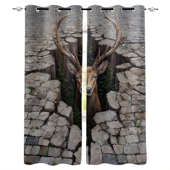 Broken Street Elk Blackout Curtains for Bedroom/Living Room, Thermal ...