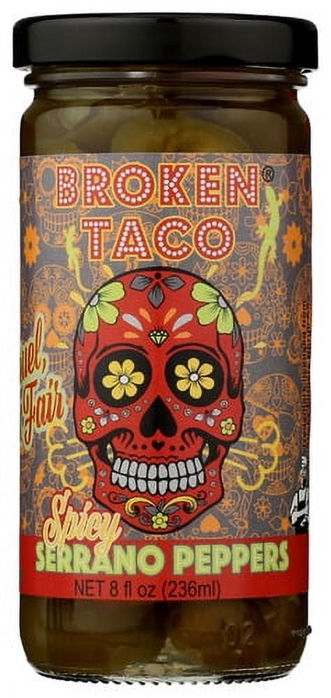 Broken Taco Hot Sliced Serrano Peppers 8 oz (Pack Of 6) - Walmart.com