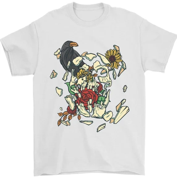 Broken With Roses & Raven T-Shirt - Walmart.com
