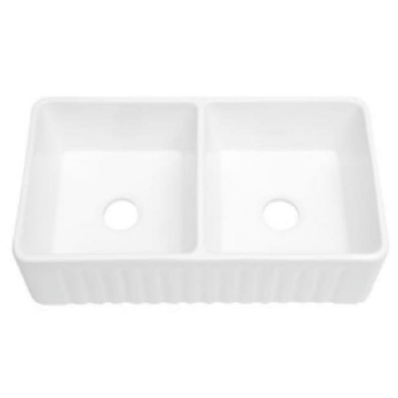 Brokering Solutions Sinks 3318D Double Bowl Farmhouse Sink, White ...