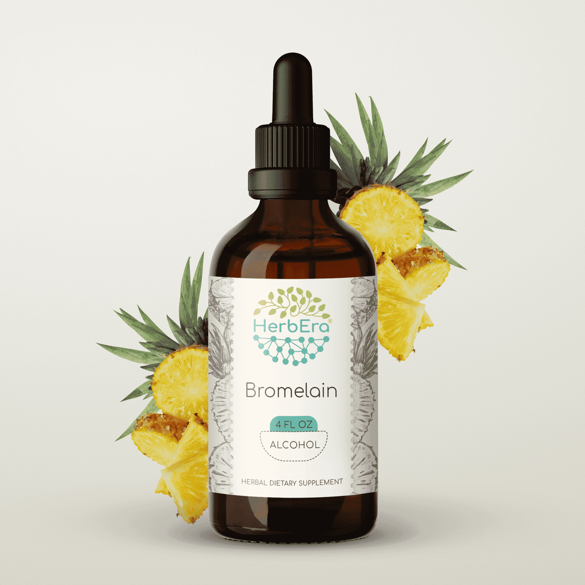 HerbEra Bromelain Tincture, Herbal Dietary Supplement for Enzymatic ...