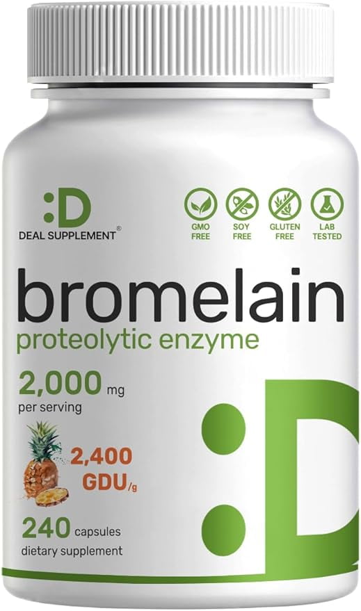 Bromelain Supplement 2,000mg Per Serving, 240 Capsules – Natural ...