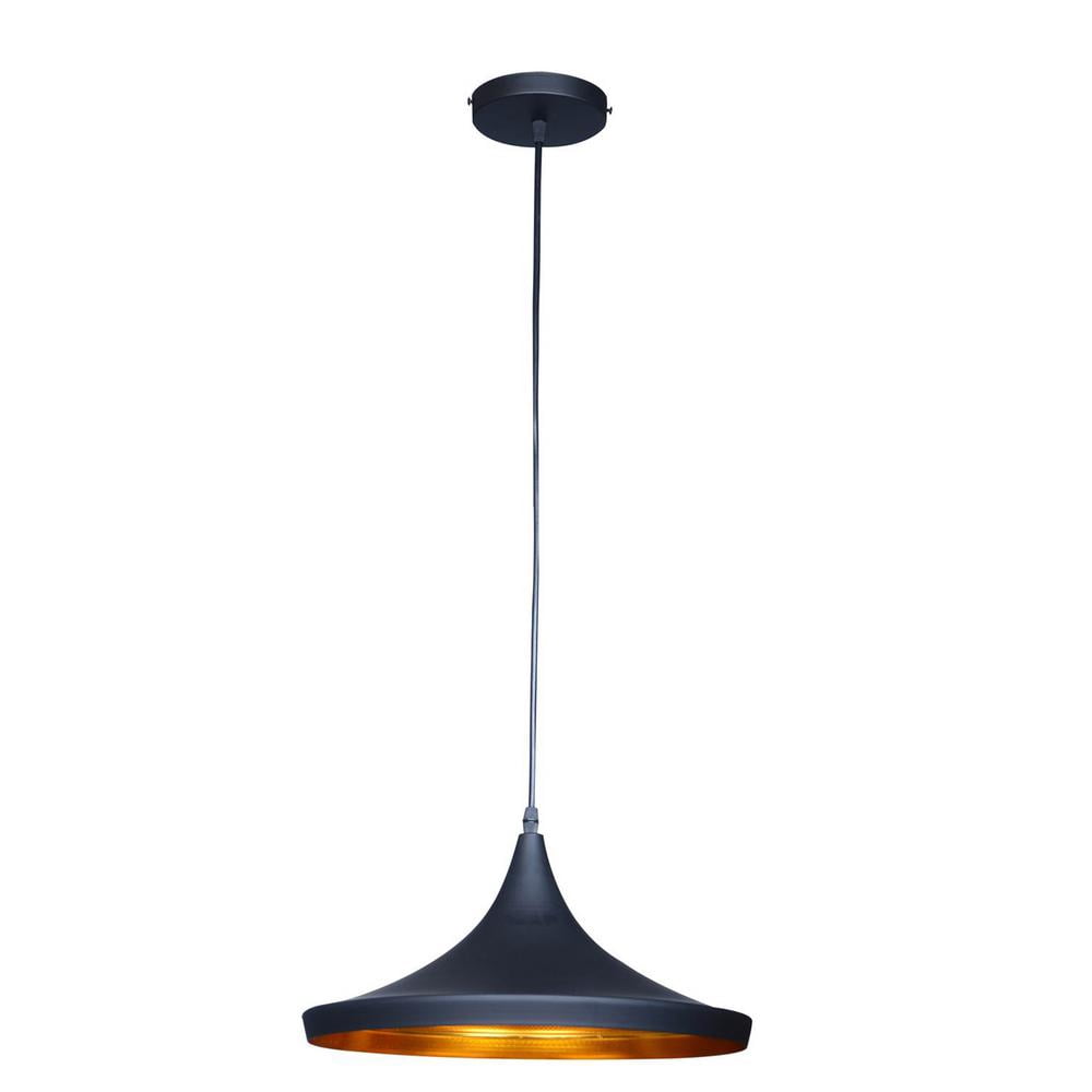 Bromi Design Berkley Single Light Aluminum Pendant in Black and Gold ...