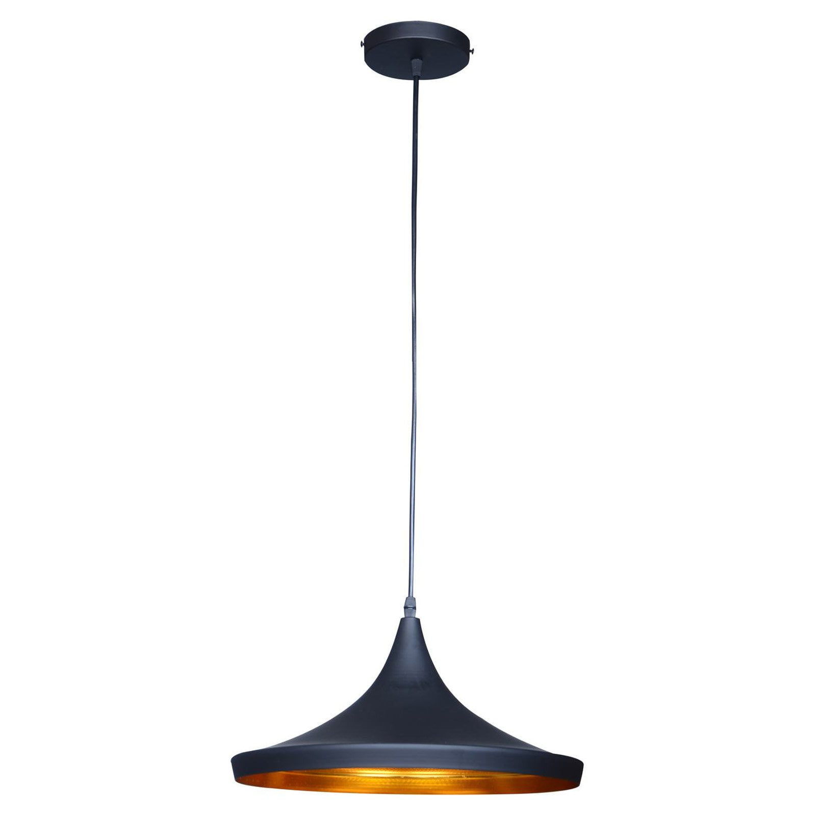 Bromi Design Berkley Single Light Aluminum Pendant in Black and Gold ...